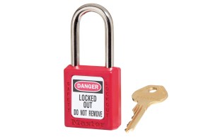 Xenoy Padlock K/D 1-1/2" Wide 1-3/4" Tall, Red, 1/Each | Bunzl Safety
